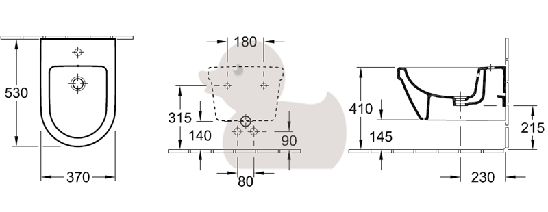 Bidet Villeroy & Boch Omnia Architectura závěsný, vnitřní přívod ...