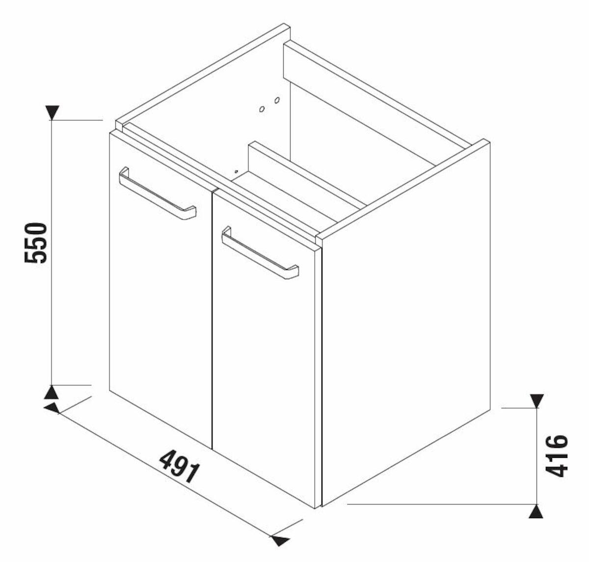 Koupelnová skříňka pod umyvadlo Jika Lyra Plus Viva 49x41,6x55 cm bílá ...